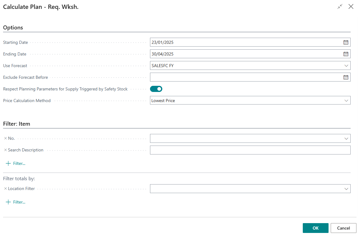 Use Requisition Worksheet